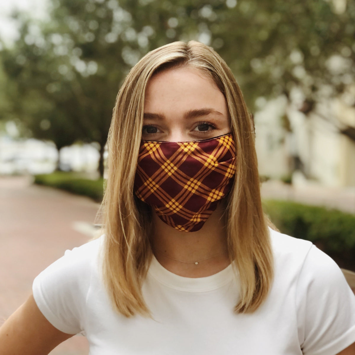MN Reusable Face Mask - Maroon and Gold Plaid – MN Alumni Market
