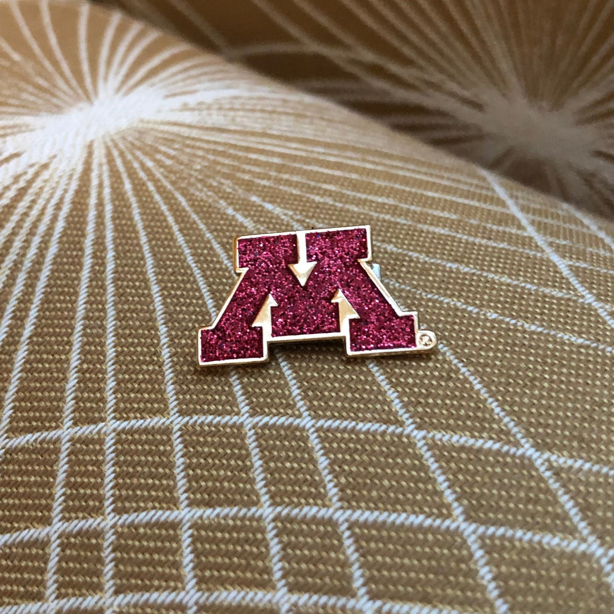 Sparkly Maroon and Gold M Lapel Pin with Magnetic Back - Exclusive to ...
